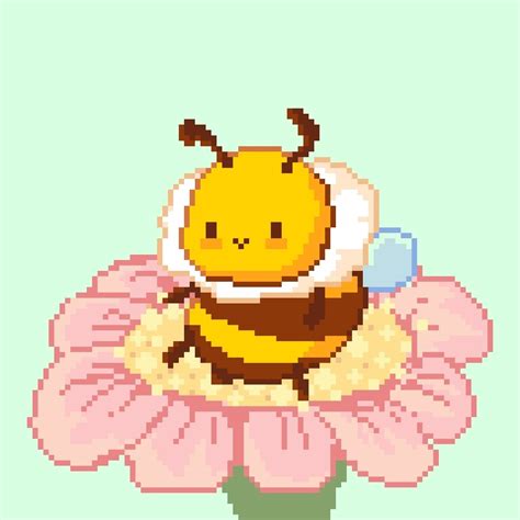 Cute Pixel Art Of Bee