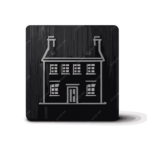집이 있는 검은색 사각형 버튼 벡터 흰색 배경에 있는 단순한 검은색 술집 아이콘 그림자 없음 작은 프레임 중앙 Png 일러스트 및 벡터 에 대한 무료 다운로드