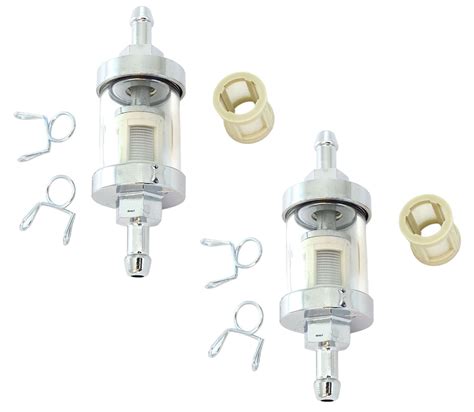 Set Of 2 Universal Clear Glass Fuel Filters 1 4