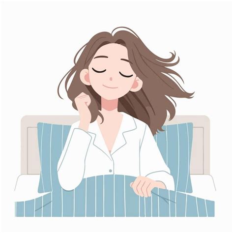 Premium Vector A Woman In A White Shirt Is Sleeping On A Bed With A