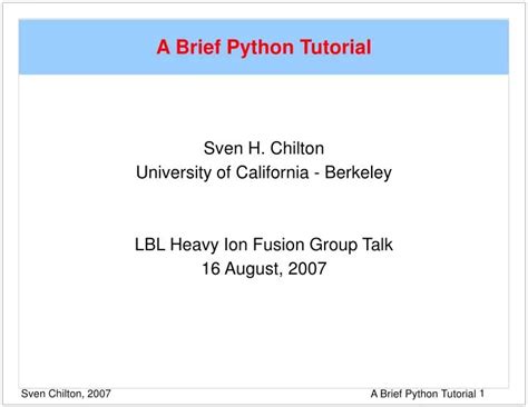 Ppt A Brief Python Tutorial Powerpoint Presentation Free Download Id1274868