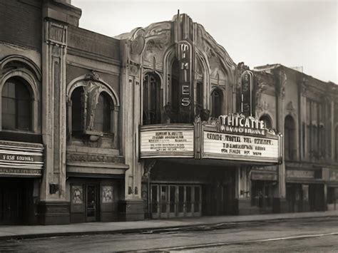 1920s Movie Theatre Exterior Premium Ai Generated Image