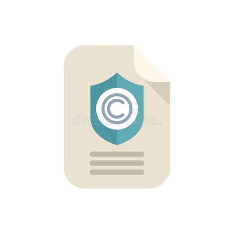 Copyright Document With Shield Icon Protecting Content Stock