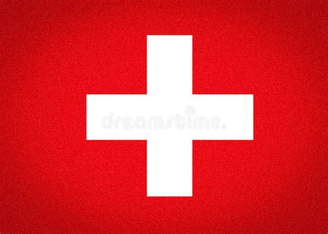 The Flag Of Switzerland Red Color And White Cross Illustration Image