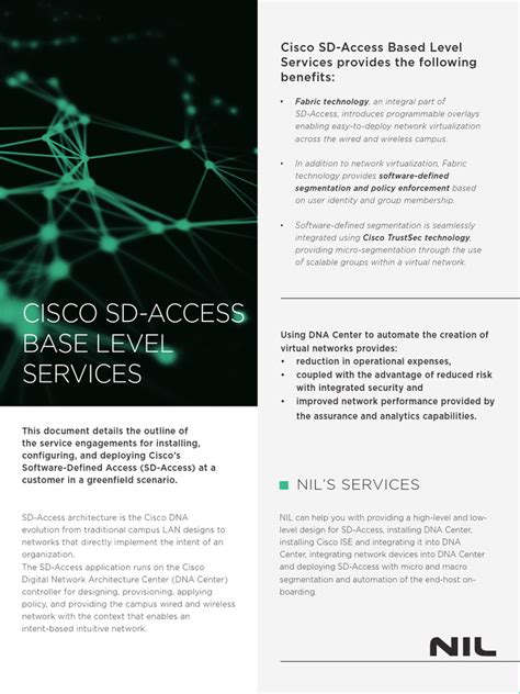 Cisco Sd Access Base Level Services Pdf