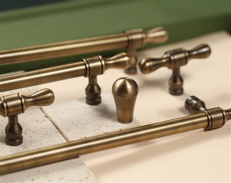 Aged Brass Cabinet Dresser Handles Pull Knobs Round Brass Drawer