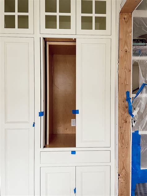 A Peek At Our New Coffee Station Cabinet With Pocket Doors The