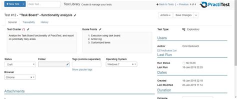 Exploratory Testing Template