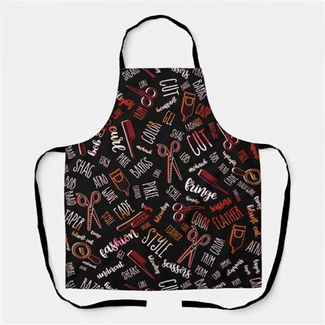 Hair Stylist Text And Tools Multi Color3 Id749 Apron Zazzle Hair