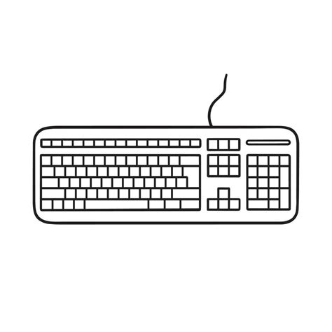 Computer Keyboard Hand Drawn Vector Illustration Isolated On White Background 25772971 Vector