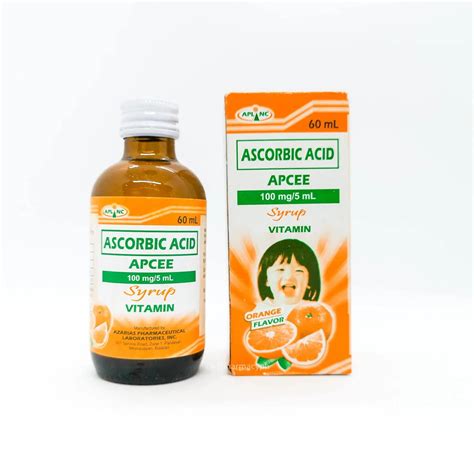 Apcee Plus Ascorbic Acid Zinc 100mg 10mg Per 5ml Syrup 60ml Orange