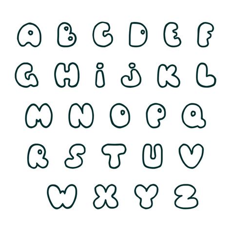 Cute Bubble Letters Alphabet Patterns
