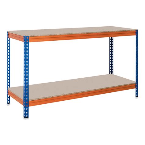 1x Storalex Crw Garage Workbench 915mm High 400kg Chipboard Blueorange