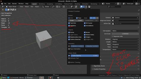 Where Are The Statistics Info At The Lower Right In Blender 41