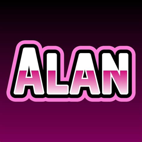 Premium Photo Alan Typography 3d Design Cute Text Word Cool