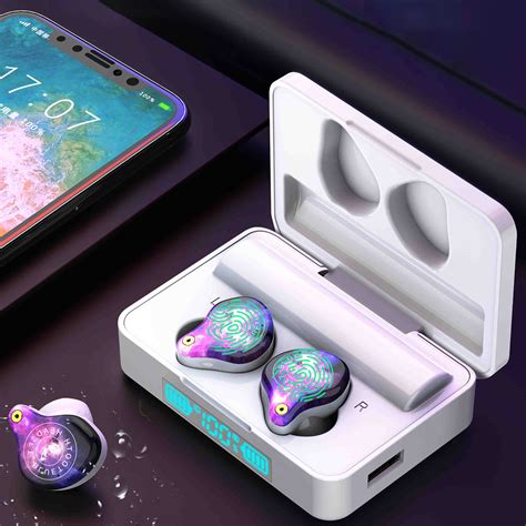 Colorful Cool Tws Bluetooth 5 0 Earphone Led Display Touch Control 3500mah Power Bank Headphone