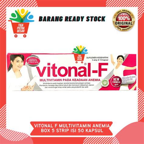 Jual Vitonal F Multivitamin Untuk Anemia Box 5 Strip Isi 50 Kapsul