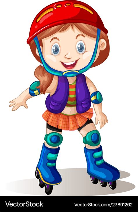 A Girl Playing Roller Skate Royalty Free Vector Image