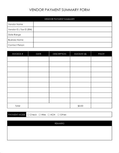 6 Must Have Payment Summary Form Templates No Signups