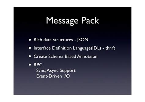 Serialization Avro Message Pack Kryo