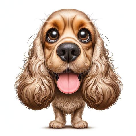 Funny Illustration Of A Cocker Spaniel Stock Illustration