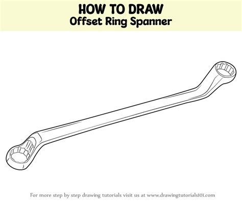 How To Draw Offset Ring Spanner Tools Step By Step