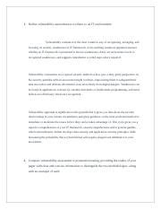 Week Chapter Assignment Docx Define Vulnerability Assessment As It Relates To An IT