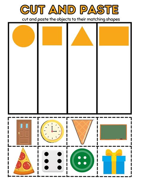 Cut And Paste Shapes Etsy Uk In 2025 Shape Worksheets For Preschool