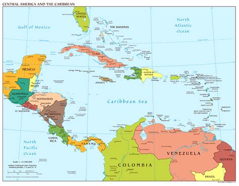 Large Scale Political Map Of Central America With Major Cities 2012