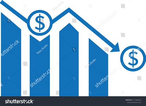 Dollar Rate Decrease Vector Line Icon Stock Vector Royalty Free 1717584616 Shutterstock