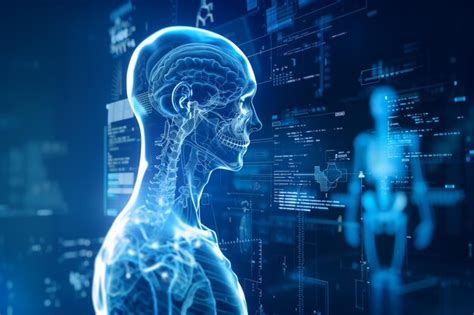 Premium Photo Body Science Bone Medical Screen Technology Generative Ai