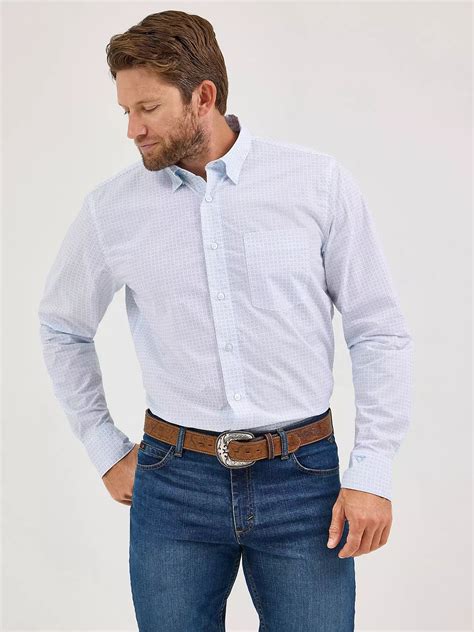 112369516 Wrangler Mens Cody Johnson One Pocket Button Down Shirt D
