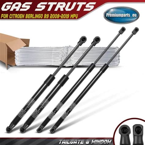 4x Gas Struts Rear Tailgate Window For Citroen Berlingo B9 2008 2019