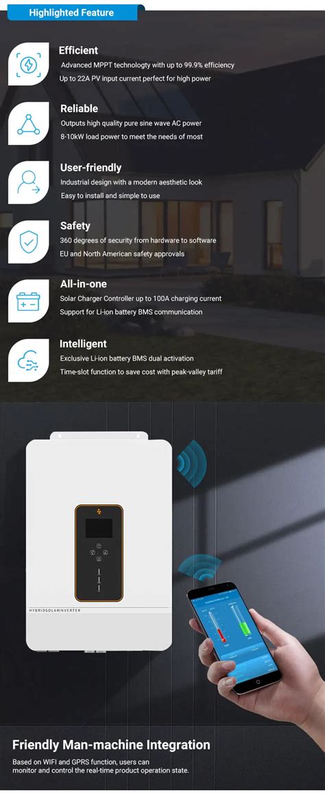 48v Split Phase 110v240v 10kw On Grid Off Grid All In One Inverter