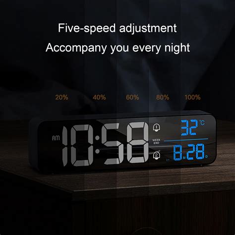 Large Screen Led Digital Alarm Clock Rechargeable Grandado
