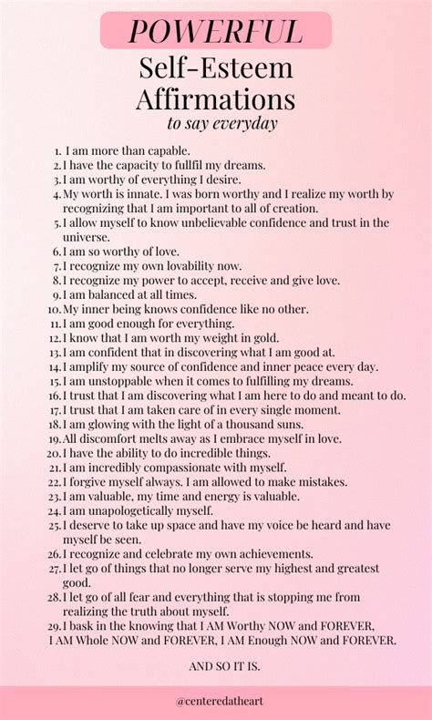 Affirmations For Self Love And Confidence Artofit