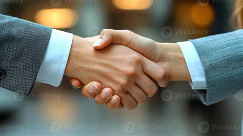 Two Business Professionals Engage In A Handshake Inside An Office