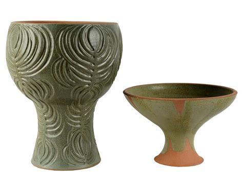 Lot Robert Edwin Maxwell B 1929 Two Large Pottery Vessels