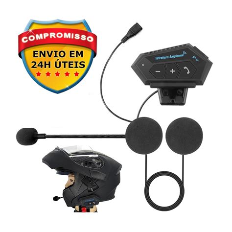 Intercomunicador Para Capacete Fone De Ouvido Bluetooth Moto Shopee