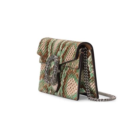 Gucci Leather Dionysus Python Super Mini Bag In Green Lyst