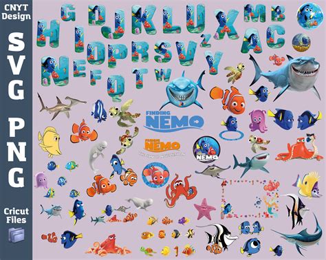 200 Finding Nemo Files Svg Bundle Layered Nemo Letters Nemo Etsy Finland
