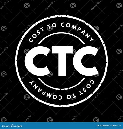 Ctc Cost To Company Total Salary Package Of An Employee Acronym Text Stamp Stock Illustration
