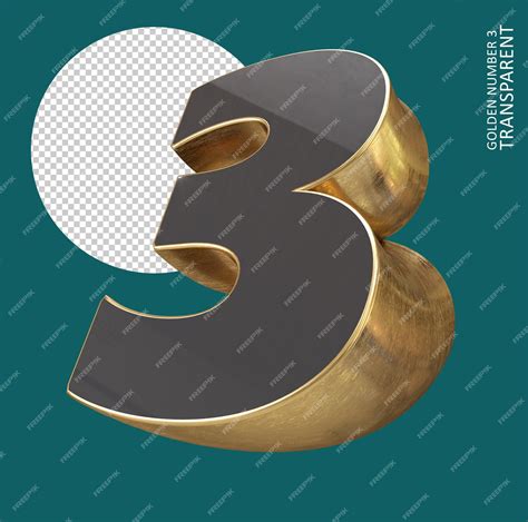Premium Psd 3 Number 3d Gold Number Number 3 3d