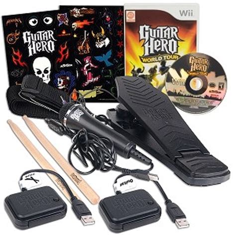 Guitar Hero World Tour Game Wwireless Guitar Controller Wireless Drum