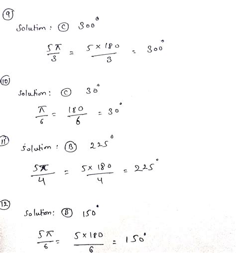 Solved Degrees To Radians And Vice Versa Worksheet Convert Each