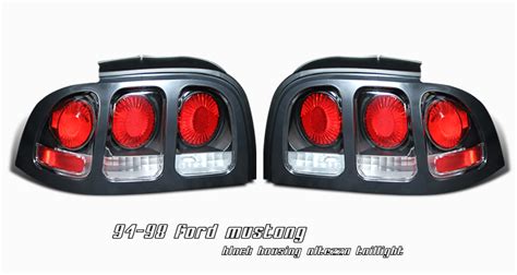 Ford Mustang 1994 1998 Black Euro Tail Lights By Ks 404138tlb