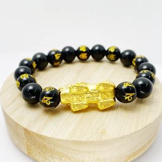 金泰源銀樓 純金 9999 黃金 貔貅 咬錢龍 古錢 招財 手鍊 手珠 黑曜石 黃金龍 男生 男款 女生 女款 s12 蝦皮購物