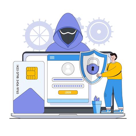Identity Theft Protection Vector Illustration Concept With Characters