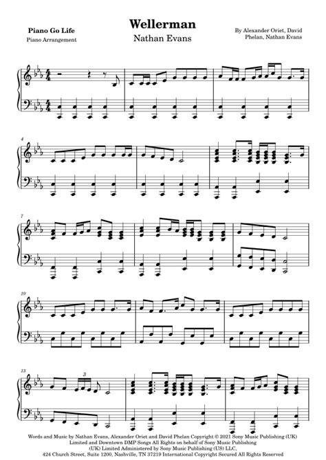 Wellerman Arr Piano Go Life By Nathan Evans Sheet Music For Piano Solo At Sheet Music Direct
