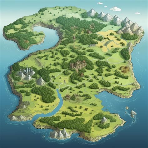 Premium Photo Cartoon Game Map